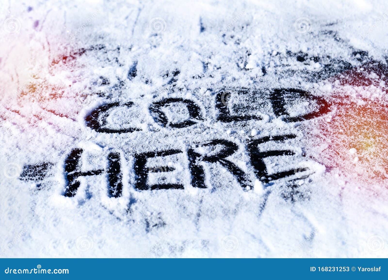 Cold Here Inscription on Ice Stock Image - Image of natural, frozen ...
