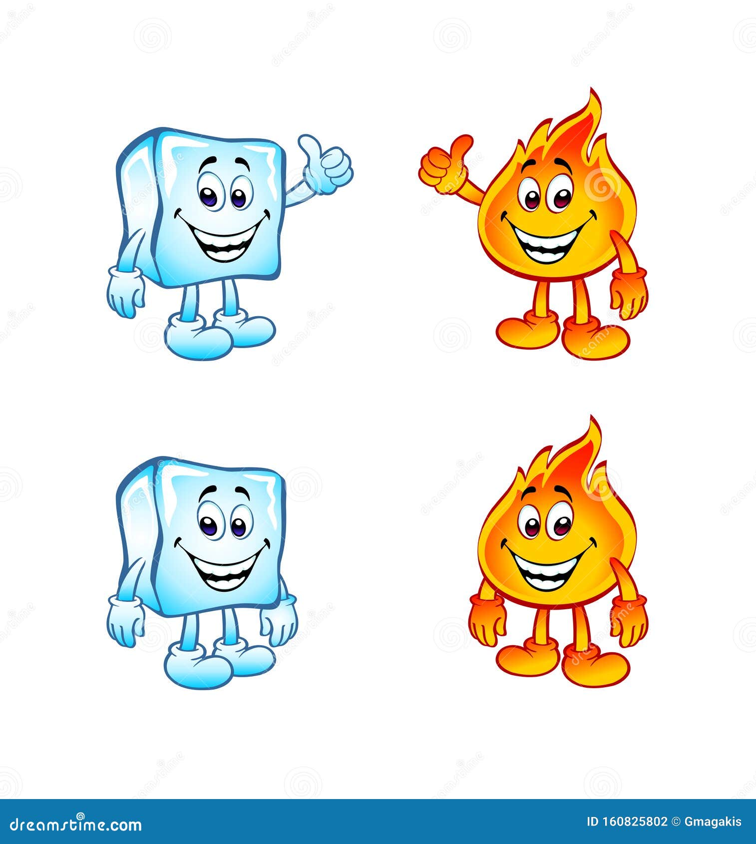 Cold and Hot Little Cartoon Figures Stock Illustration - Illustration ...
