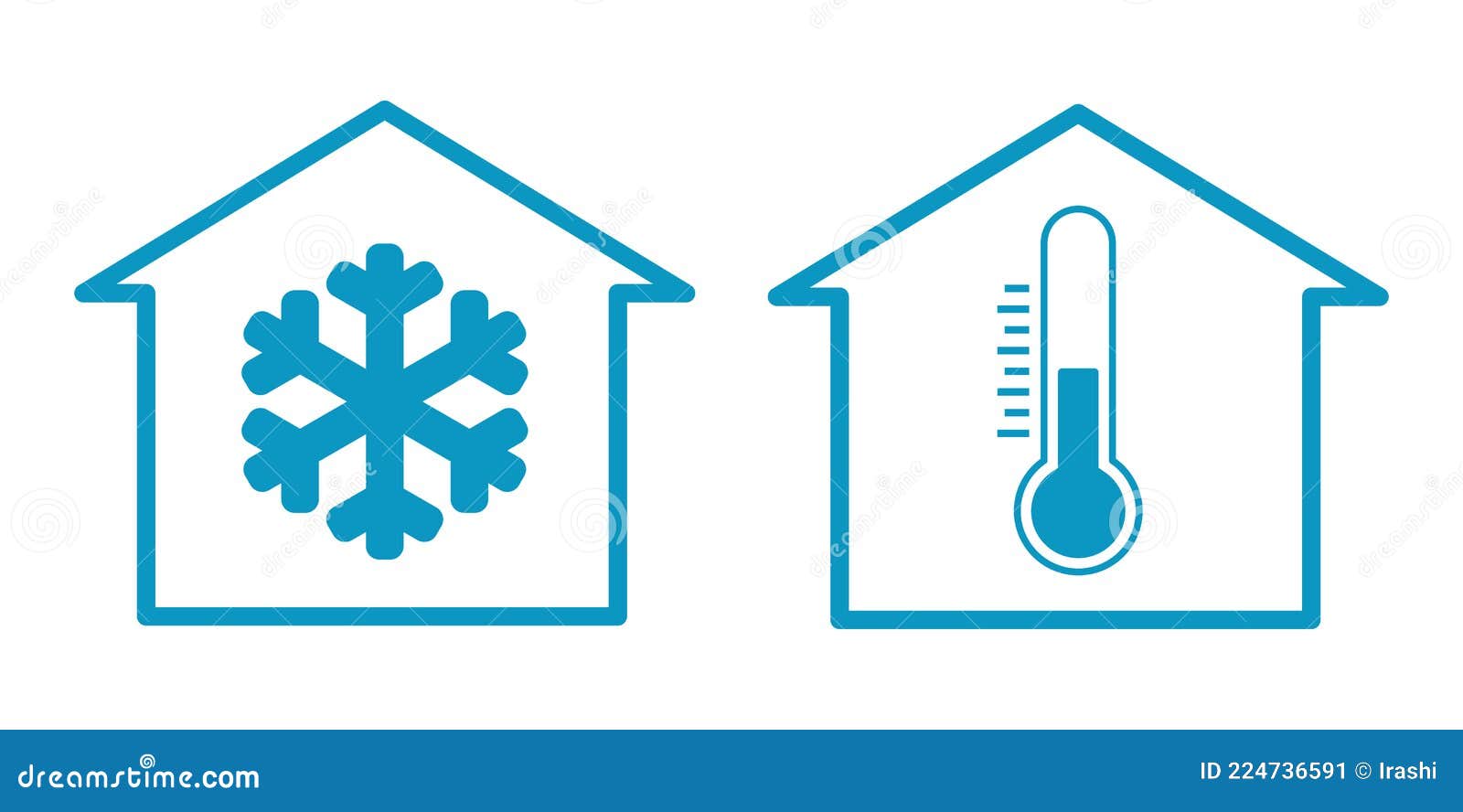 Cold house with snowflake stock vector. Illustration of thermometer ...
