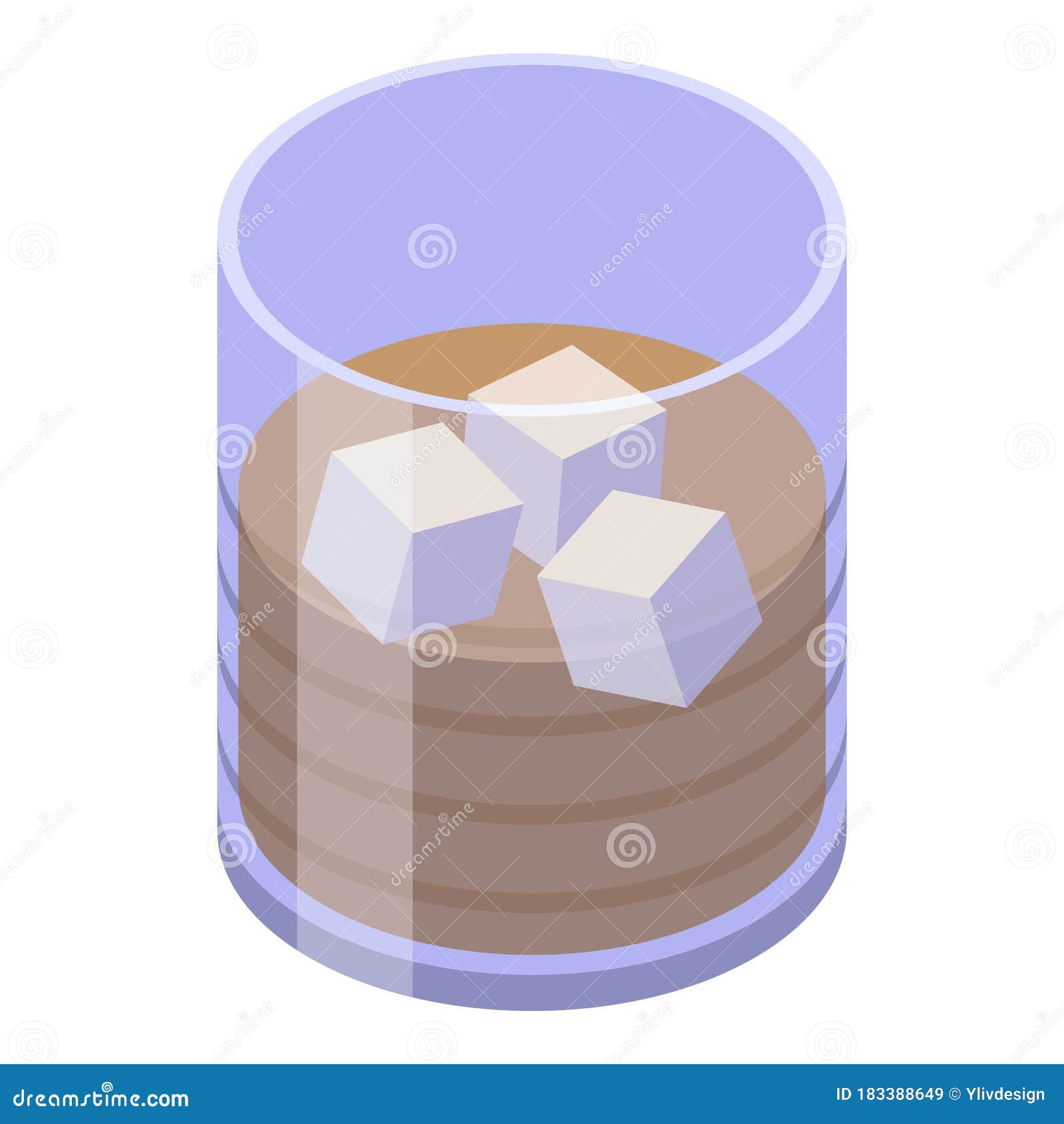 Cold Ice Cube Cocktail Icon, Isometric Style Stock Vector ...