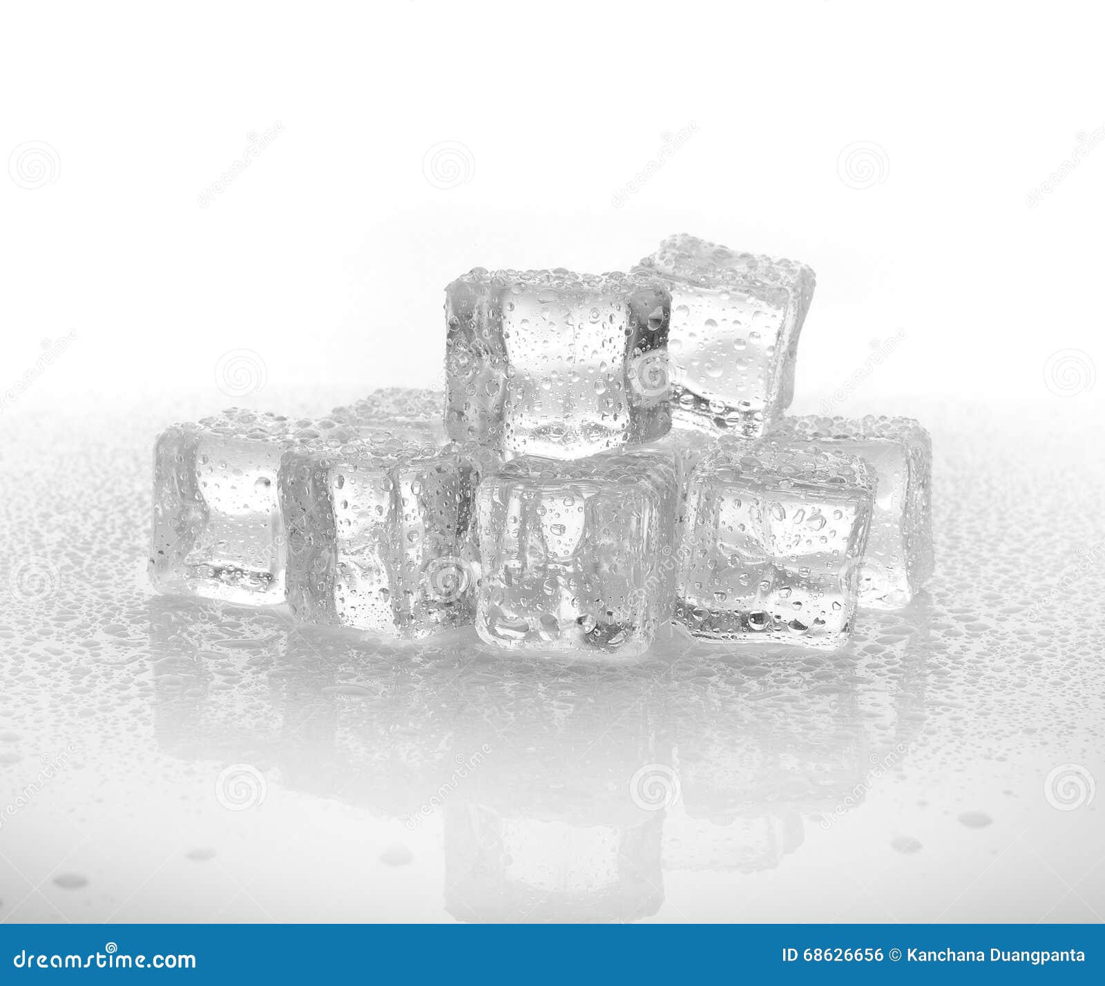 Cold Ice Cubes on the White Background Stock Photo - Image of glass ...