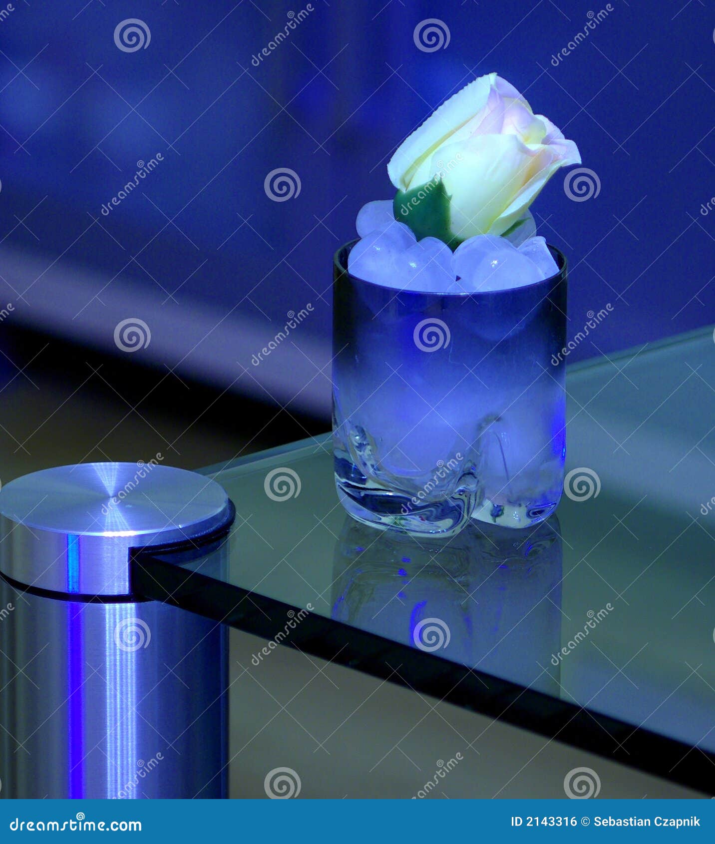 Cold Ice Drink with White Rose Stock Photo - Image of deep, decorative ...