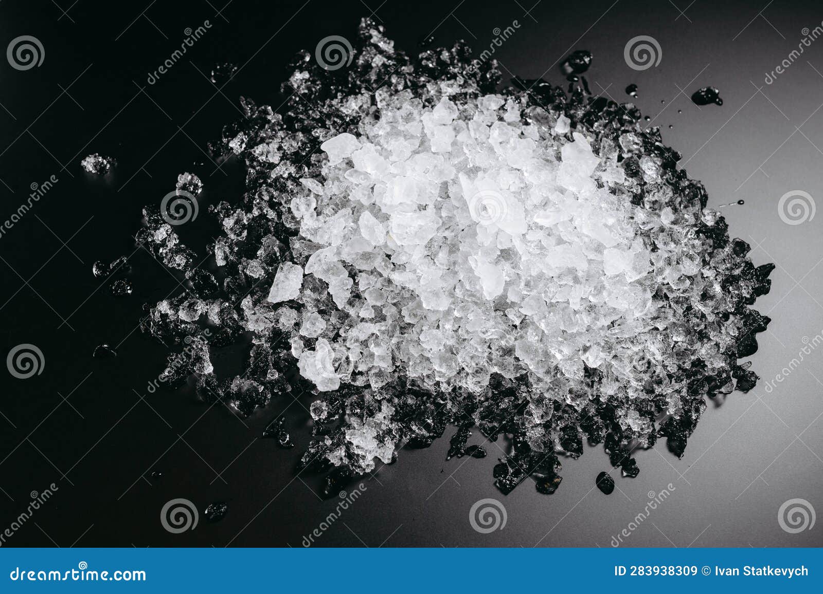 Ice Particles on a Black Background Stock Image - Image of break ...