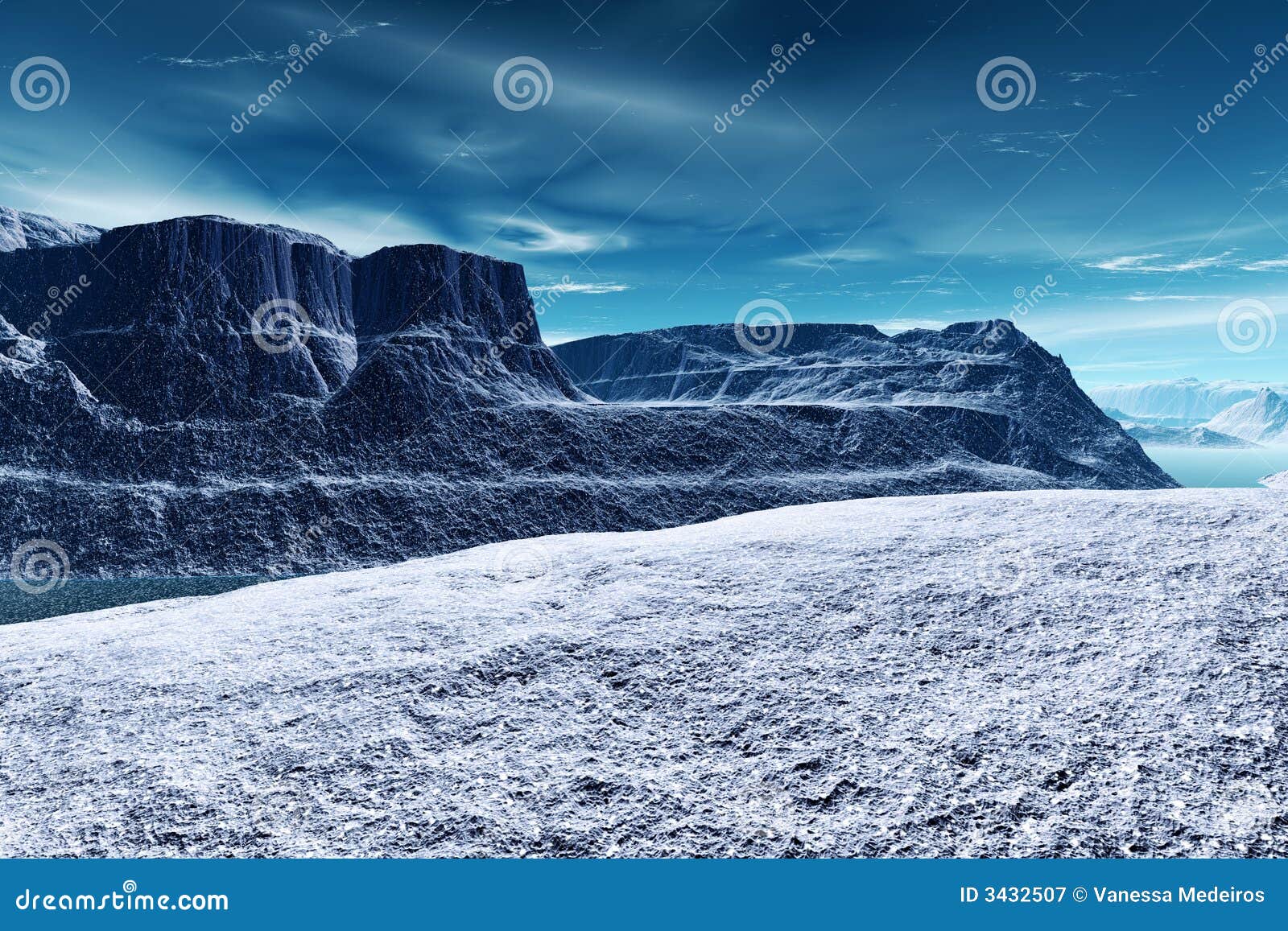 Cold ice snow landscape stock illustration. Illustration of landscape ...