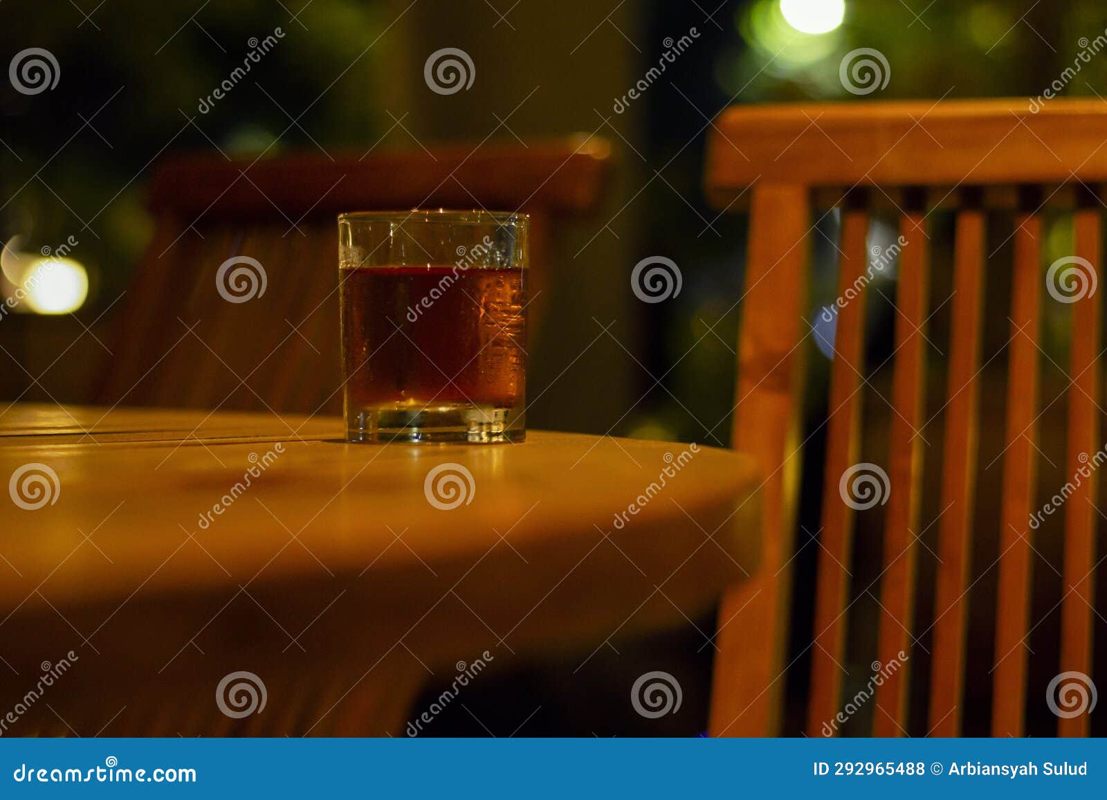 Cold ice tea in the night stock photo. Image of lighting - 292965488