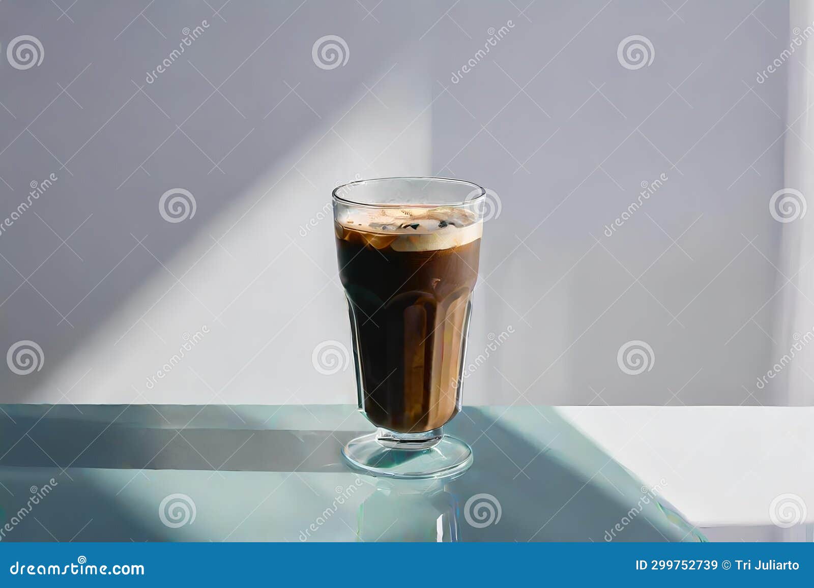 Cold Iced Coffee in a Cup with Ice Cubes Stock Illustration ...