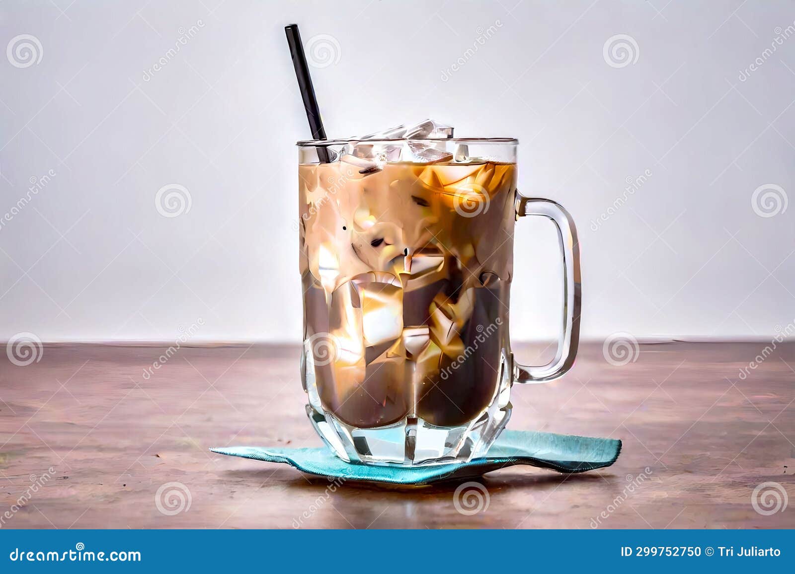 Cold Iced Coffee in a Cup with Ice Cubes Stock Illustration ...