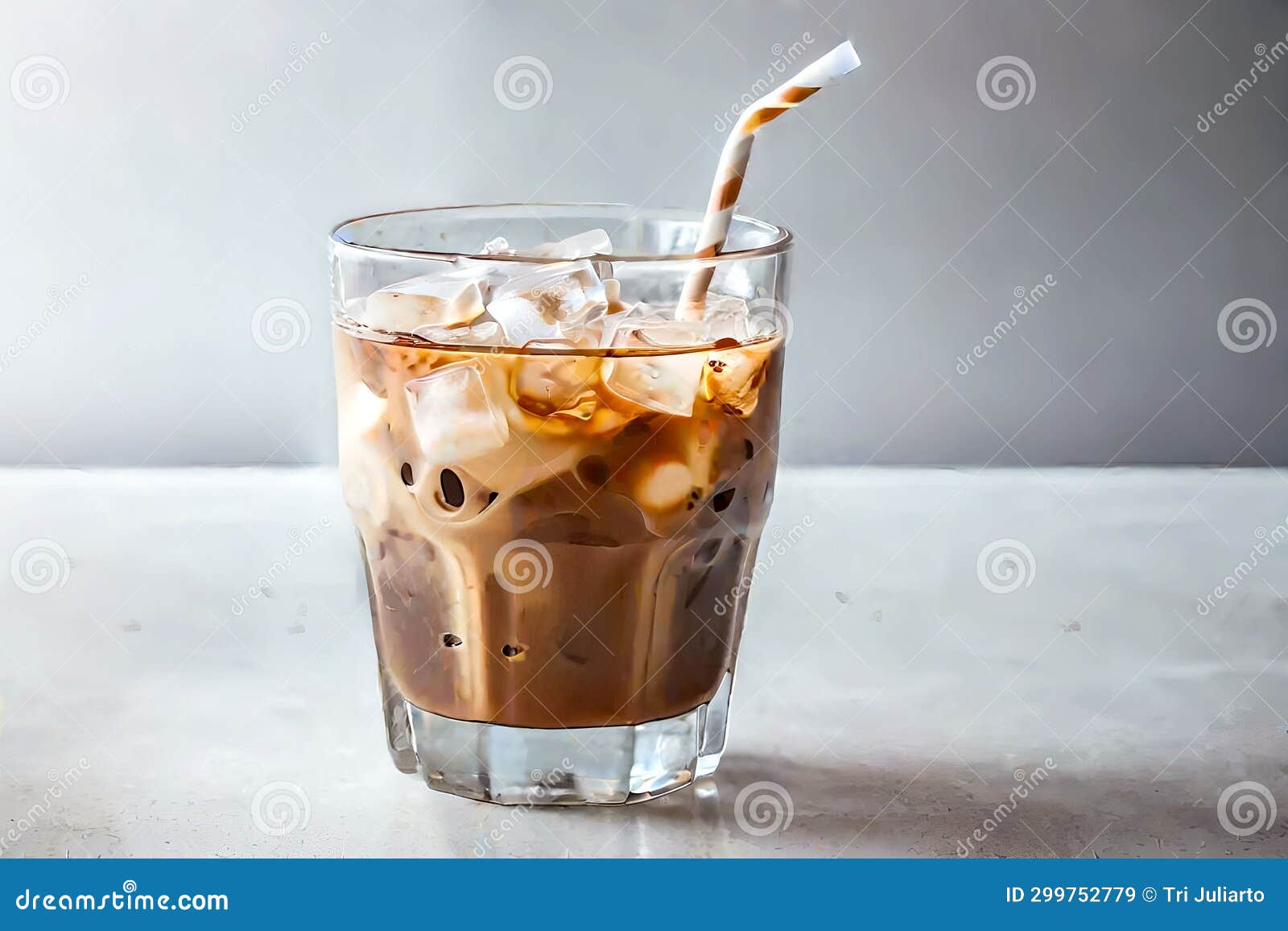 Cold Iced Coffee in a Cup with Ice Cubes Stock Illustration ...