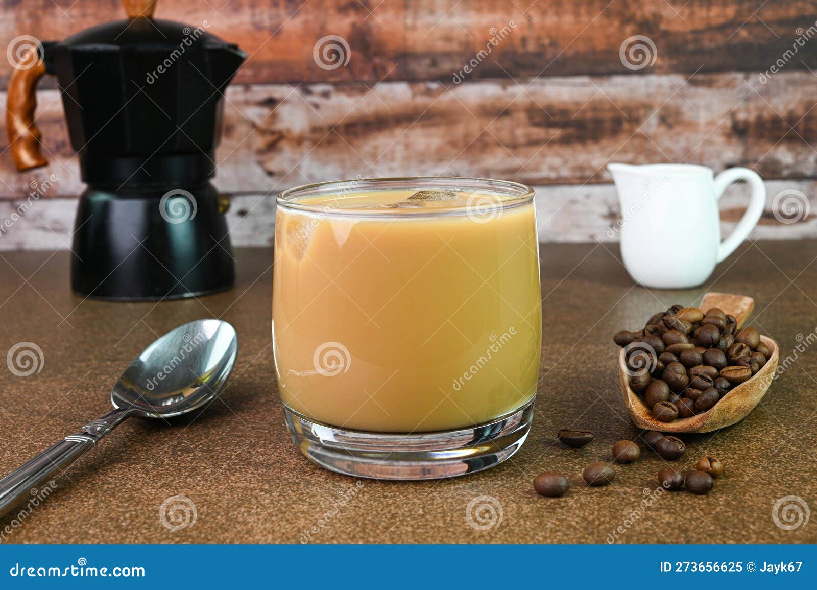 Cold iced coffee stock image. Image of dairy, latte - 273656625
