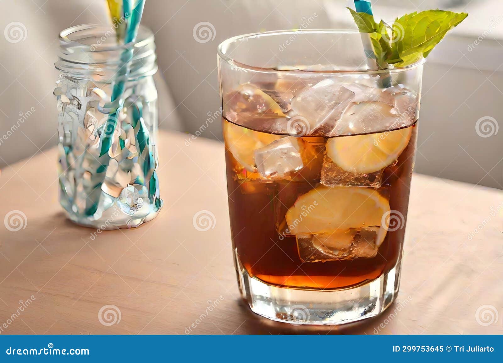 Cold Iced Tea in a Cup with Ice Cubes Stock Illustration - Illustration ...