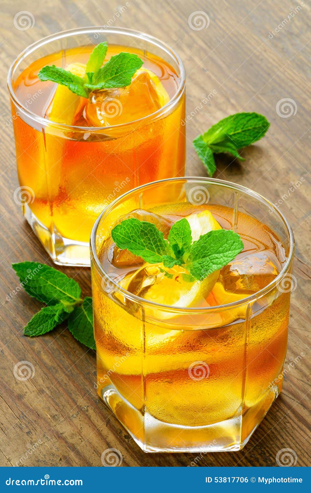 Cold iced tea stock photo. Image of outdoors, full, herb - 53817706
