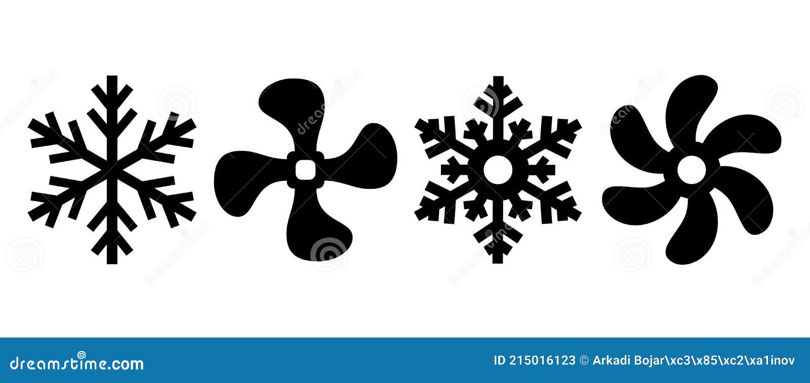 Cold Icon, Snowflake and Cooler Fan Stock Vector - Illustration of ...