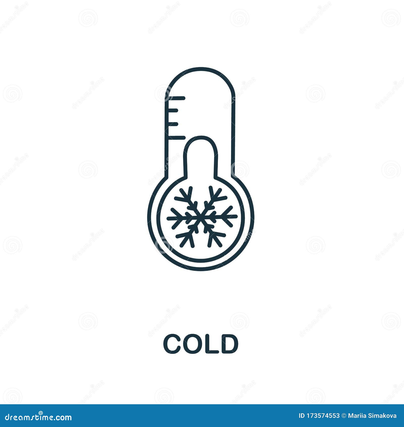 Cold Icon from Winter Collection. Simple Line Element Cold for ...
