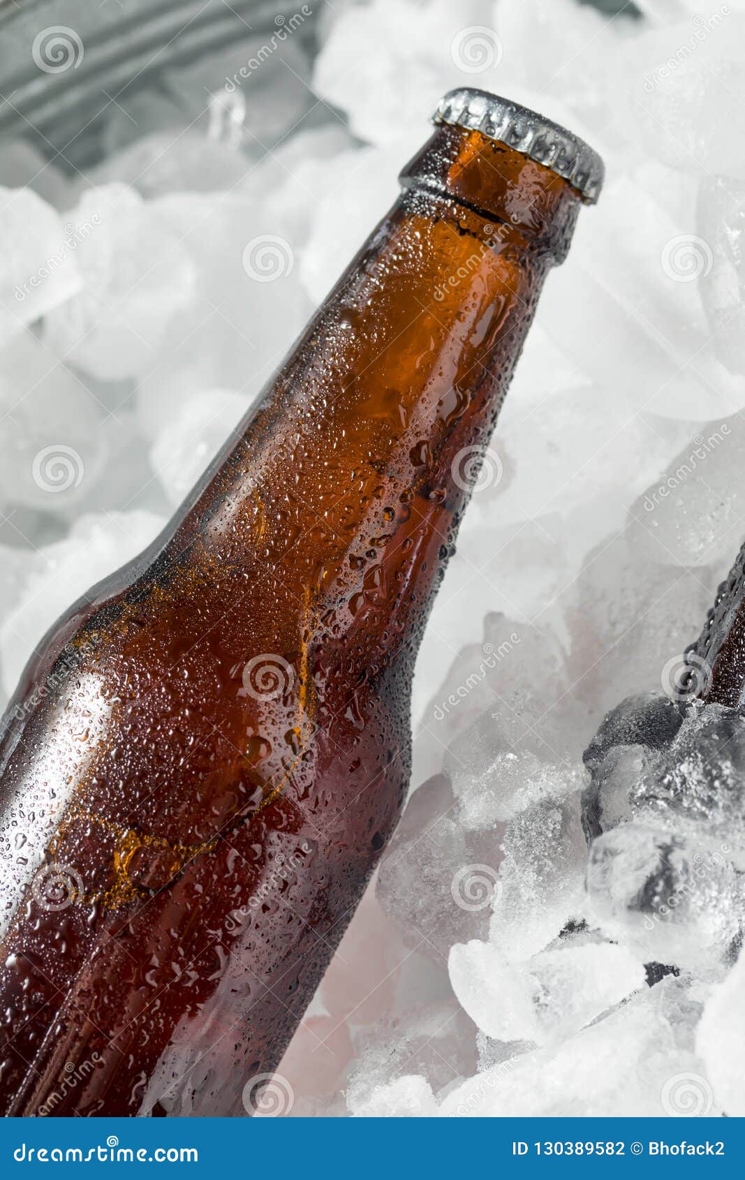 Cold Icy Beer Bottles stock photo. Image of glass, alcoholic - 130389582
