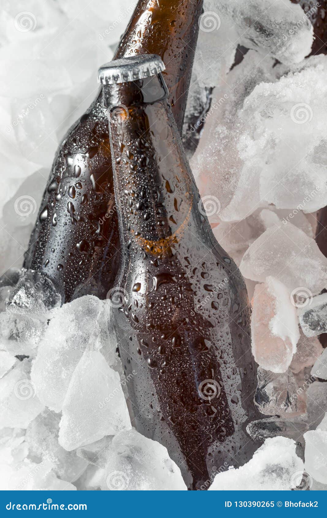 Cold Icy Beer Bottles stock image. Image of thirst, cube - 130390265