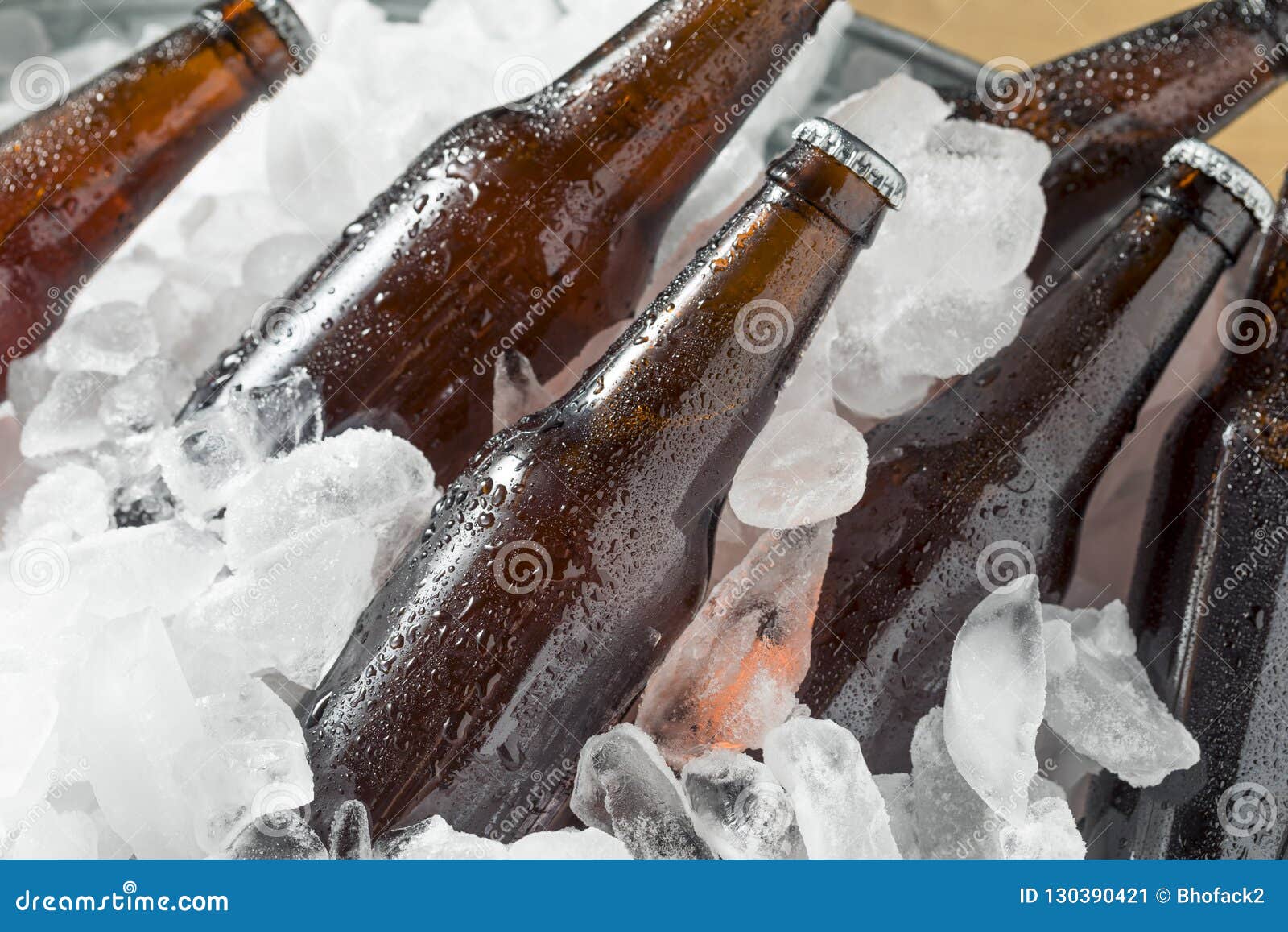 Cold Icy Beer Bottles stock image. Image of party, bottle - 130390421