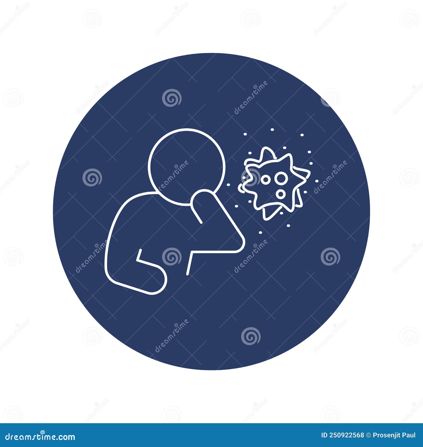 Cold illness cough icon stock vector. Illustration of icon - 250922568