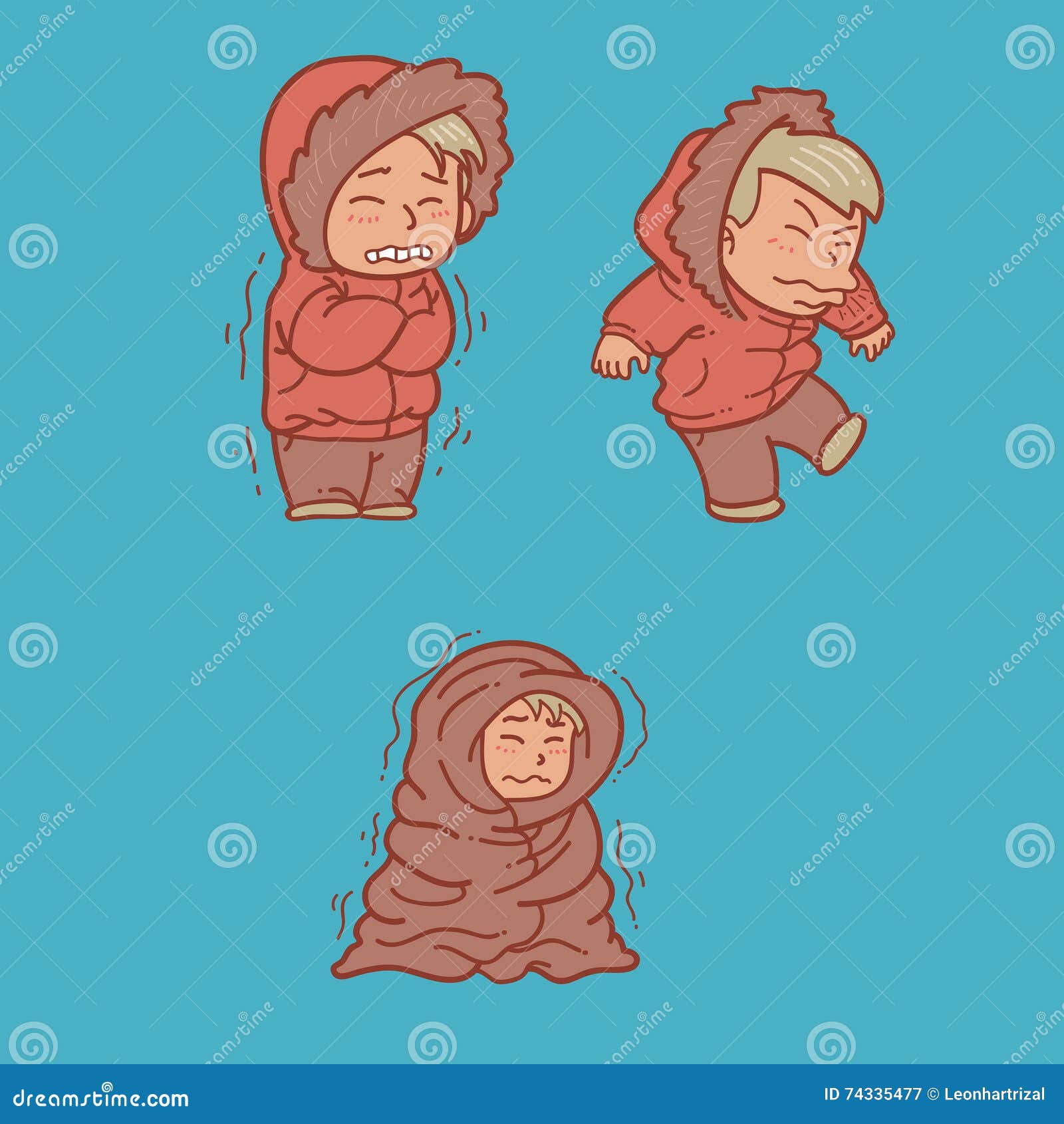 Cold stock vector. Illustration of sneez, winter, people - 74335477