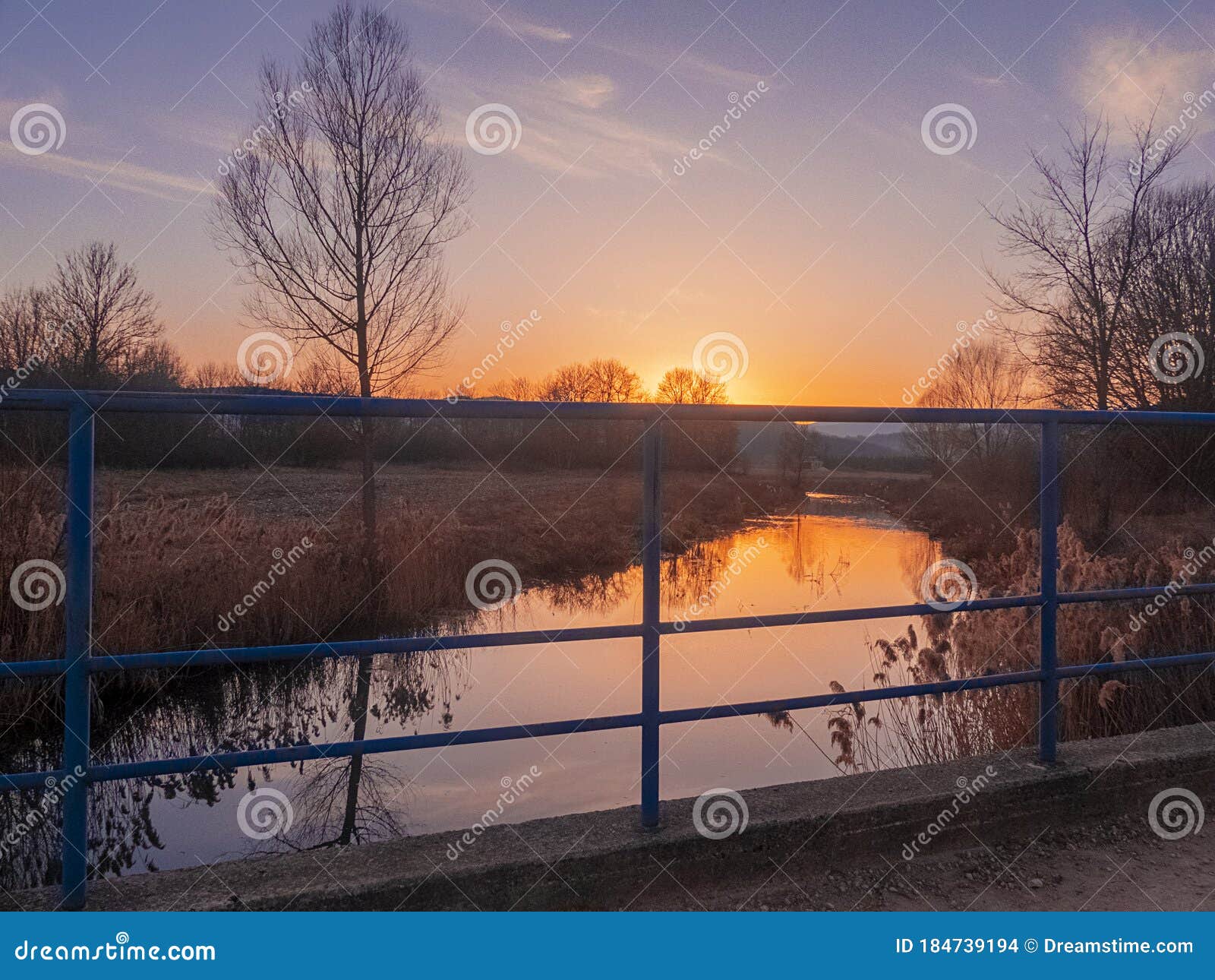 Cold January Sunset Coming Down Stock Photo - Image of sunlight, light ...