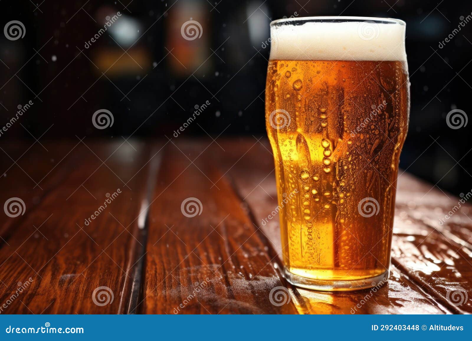 A Cold Lager Beer Glass with Condensation Droplets Stock Photo - Image ...