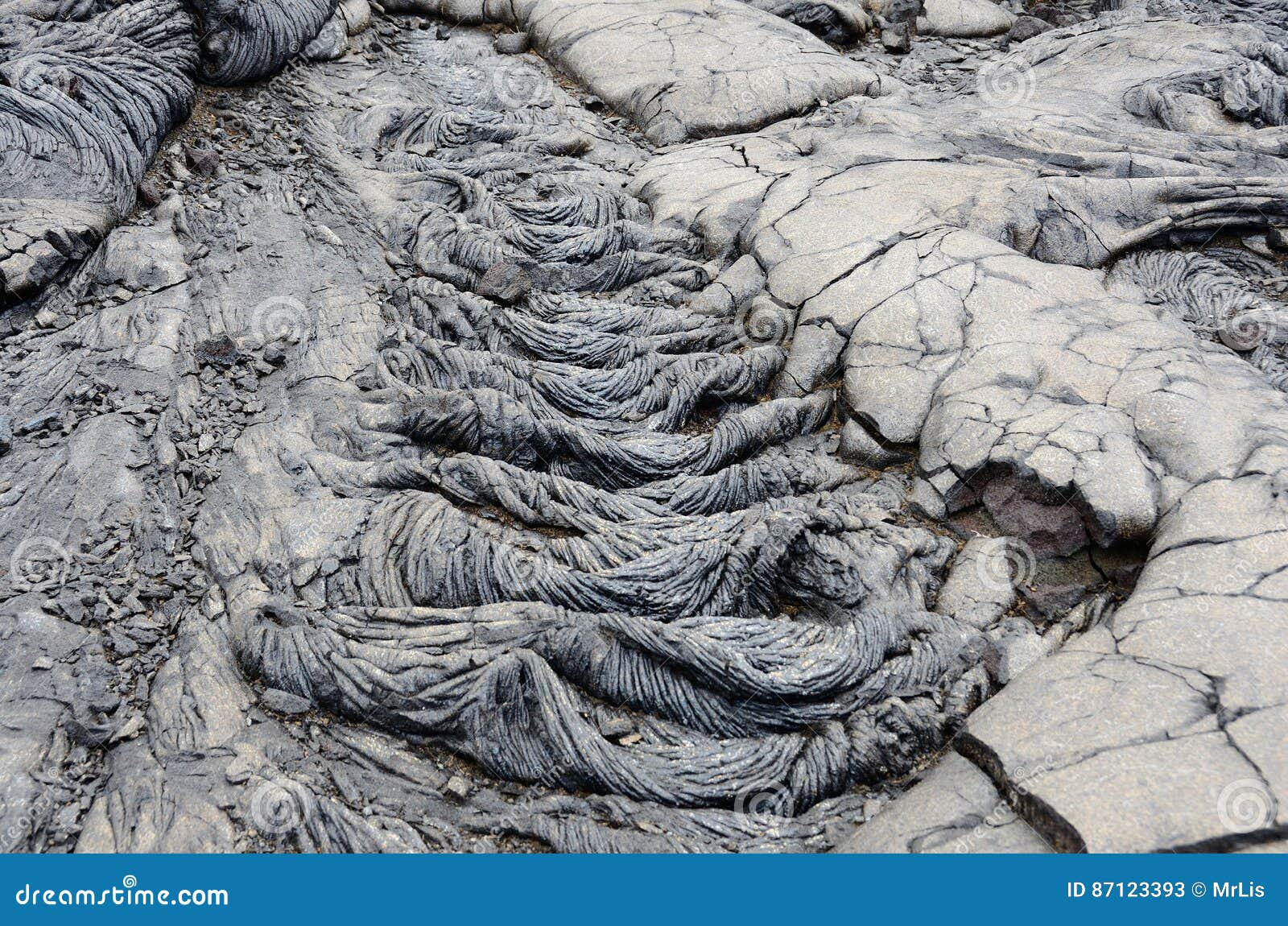 Cold Lava Flow in Big Island, Hawaii Stock Image - Image of pahoehoe ...