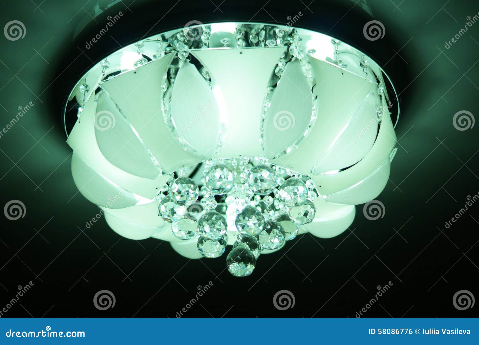 Cold light chandelier stock photo. Image of pendant, comfortable - 58086776