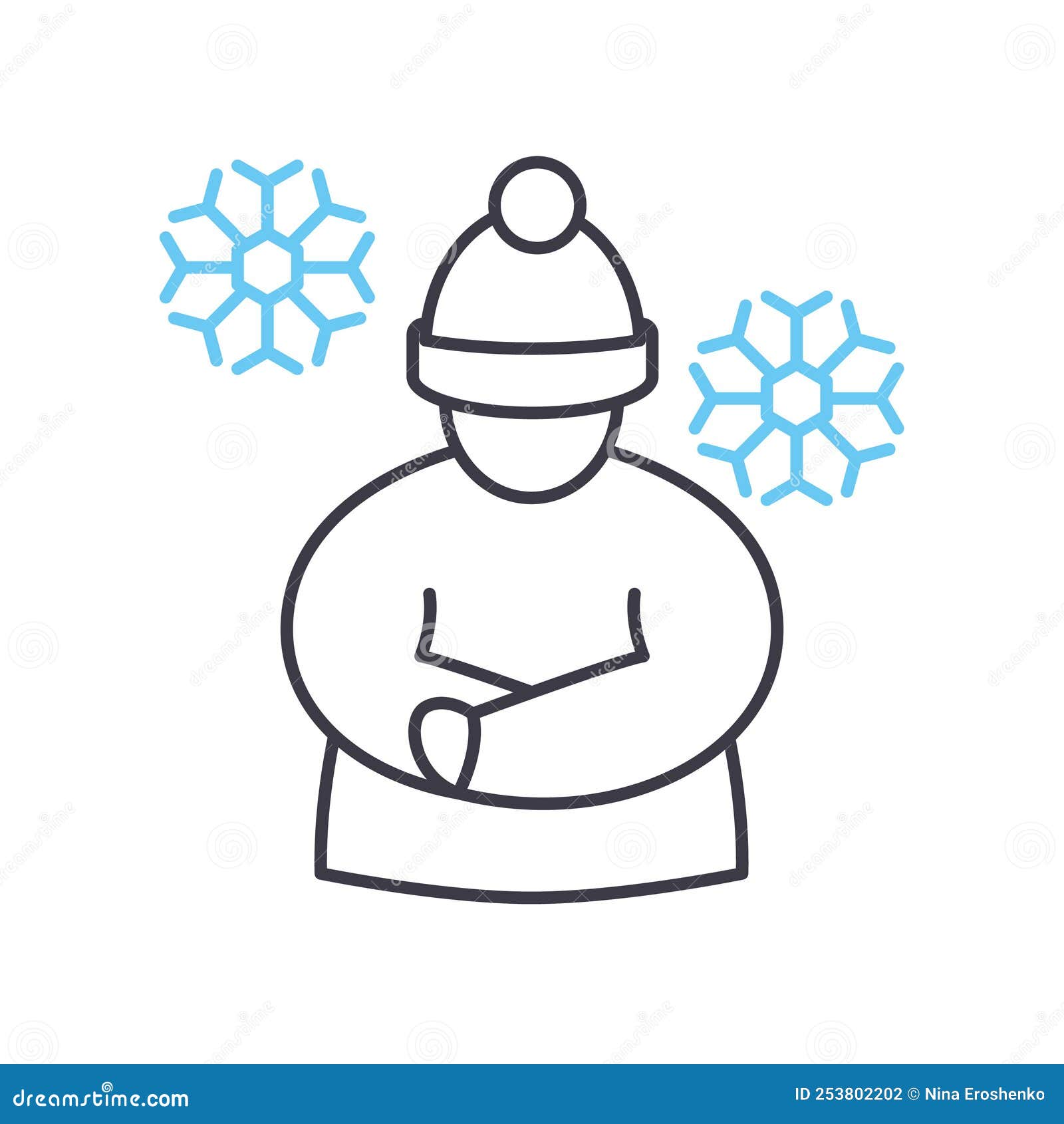 Cold Line Icon, Outline Symbol, Vector Illustration, Concept Sign Stock ...