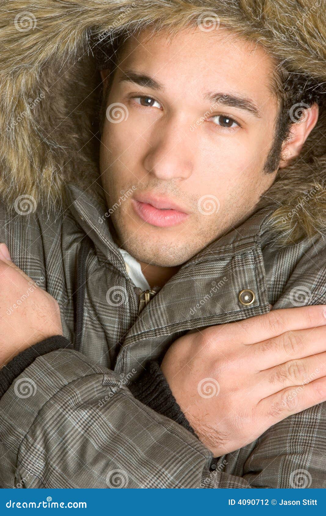 Cold Man stock photo. Image of jacket, crossed, teenage - 4090712