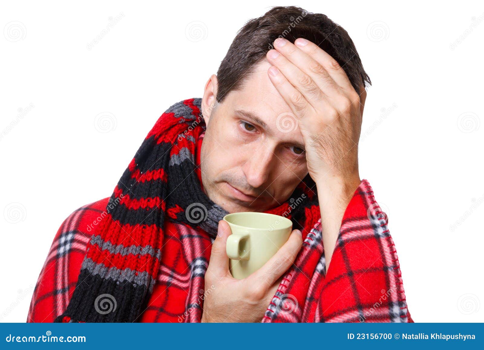 Cold Man with Flu, Holding a Mug Stock Photo - Image of sore, portrait ...