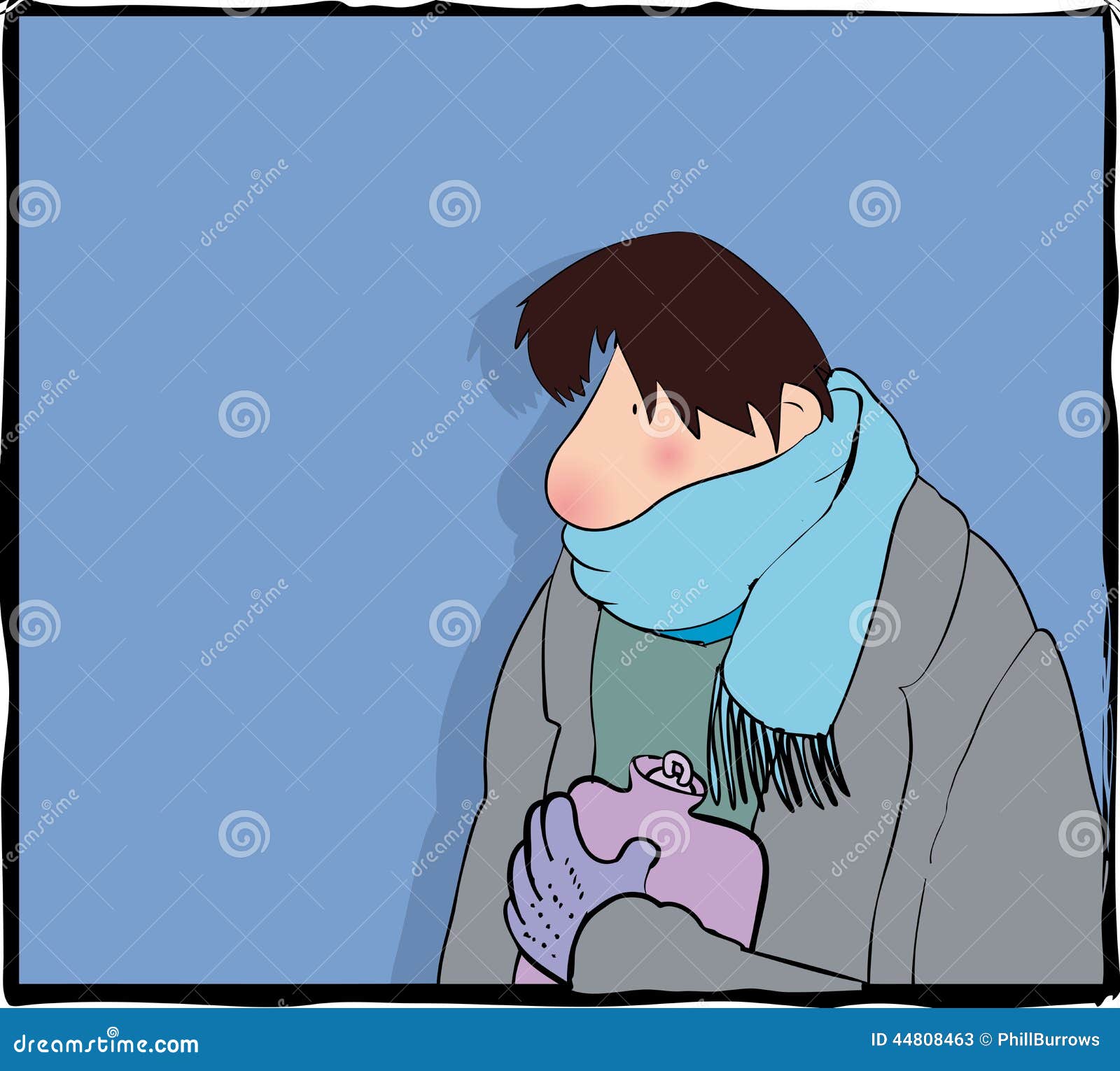 Cold man stock vector. Illustration of wrapped, frozen - 44808463