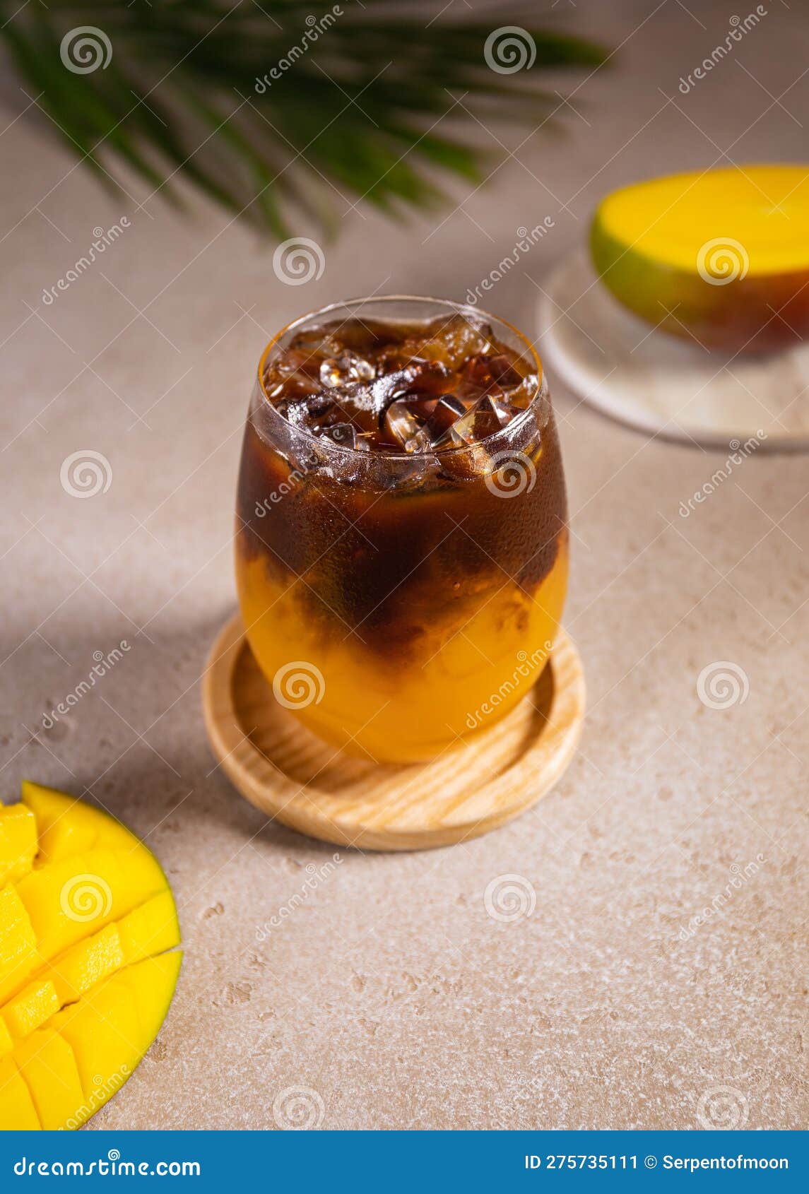 Cold Mango and Coffee Cocktail with Ice Stock Image - Image of concept ...