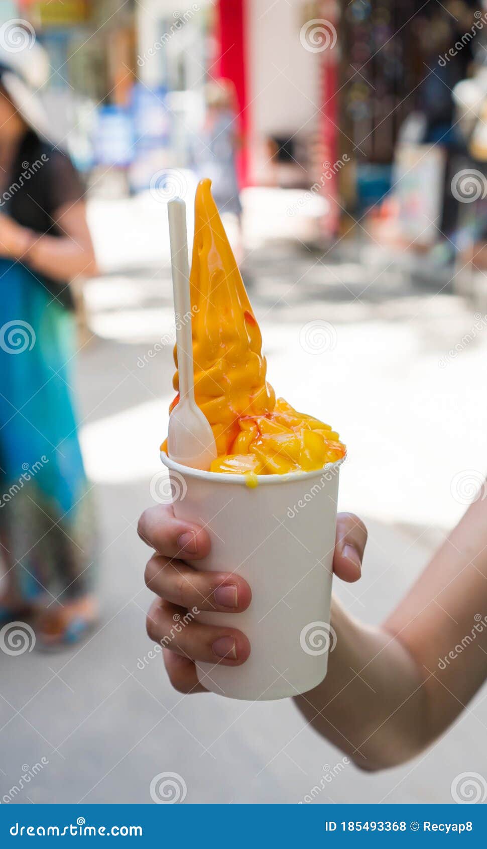 Mango Sundae with Fresh Mangoes on a Side Stock Photo - Image of scoop ...