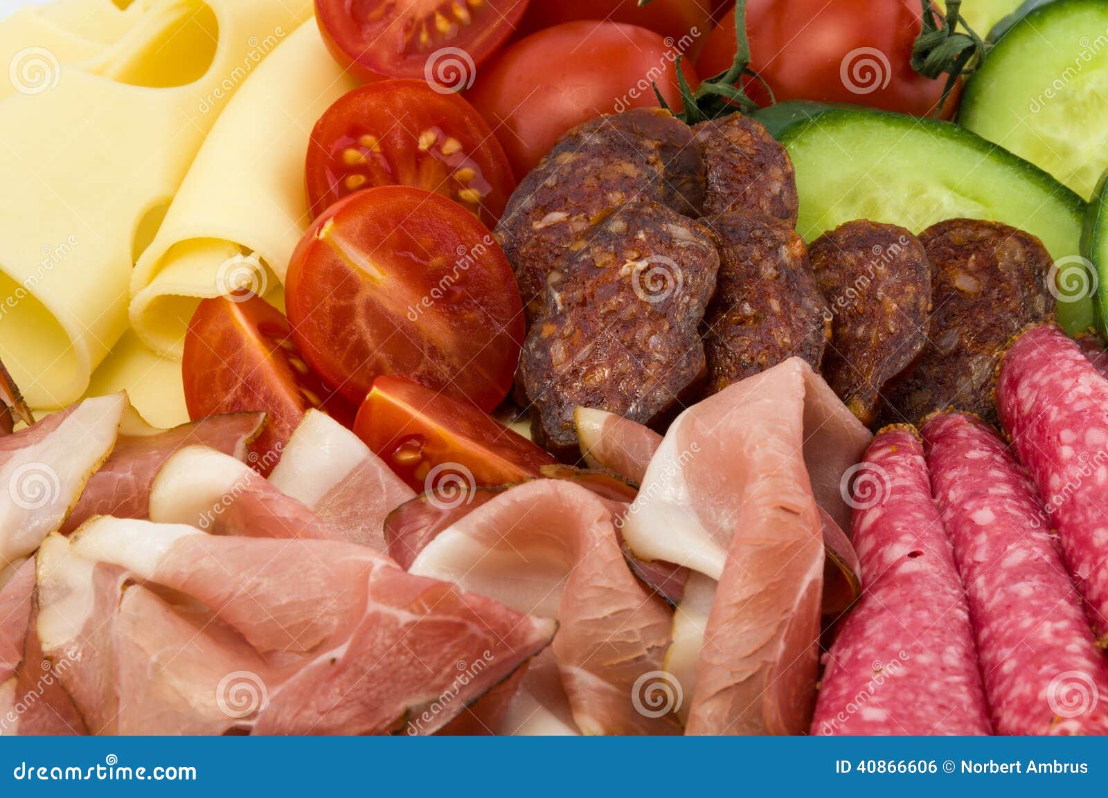 Cold Meals and Vegetables on Plate Stock Photo - Image of cucumber ...