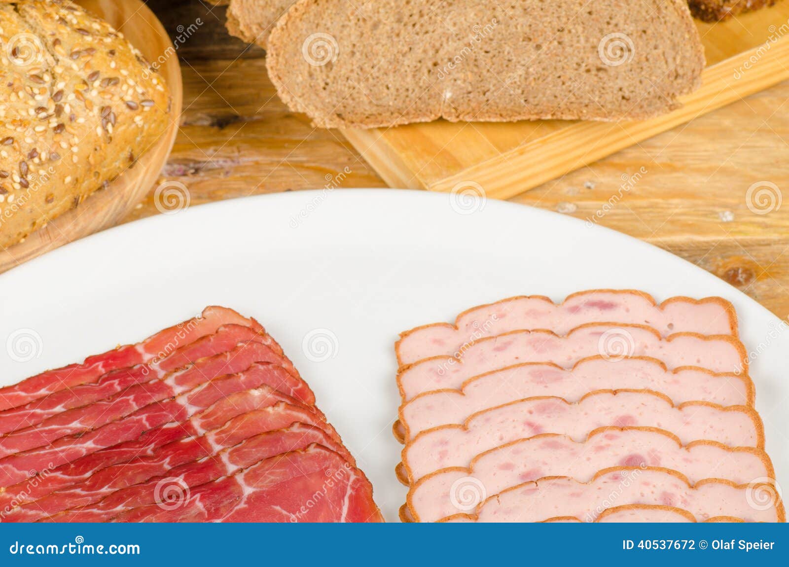 Cold meat and bread stock photo. Image of serving, meat - 40537672