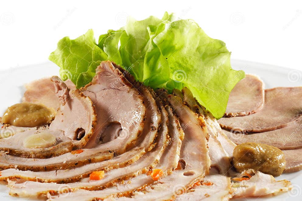Cold Meat Dishes - Beef and Pork Stock Photo - Image of sauce ...