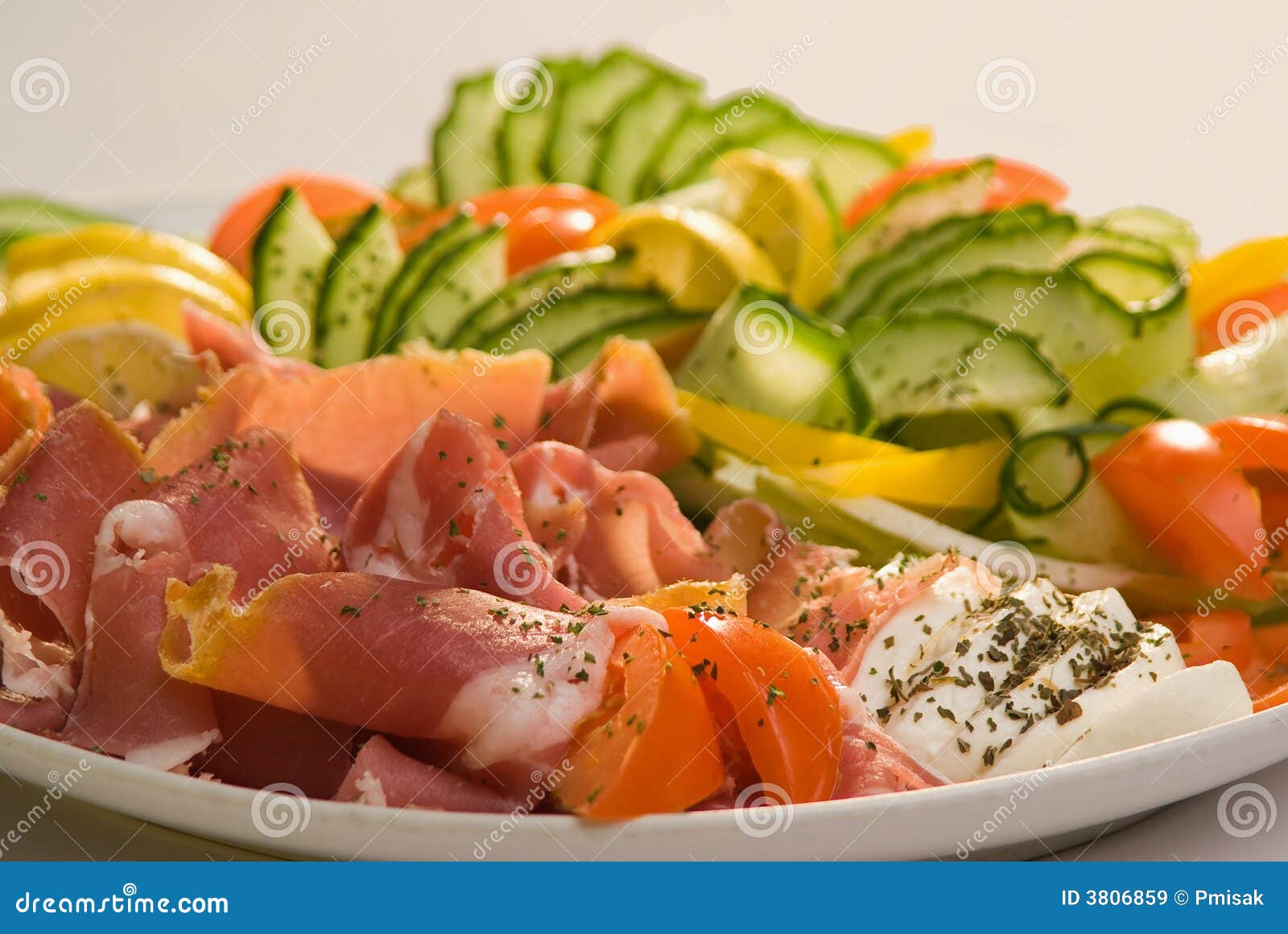 Cold Meat and Fresh Vegetables Stock Image - Image of dinner ...