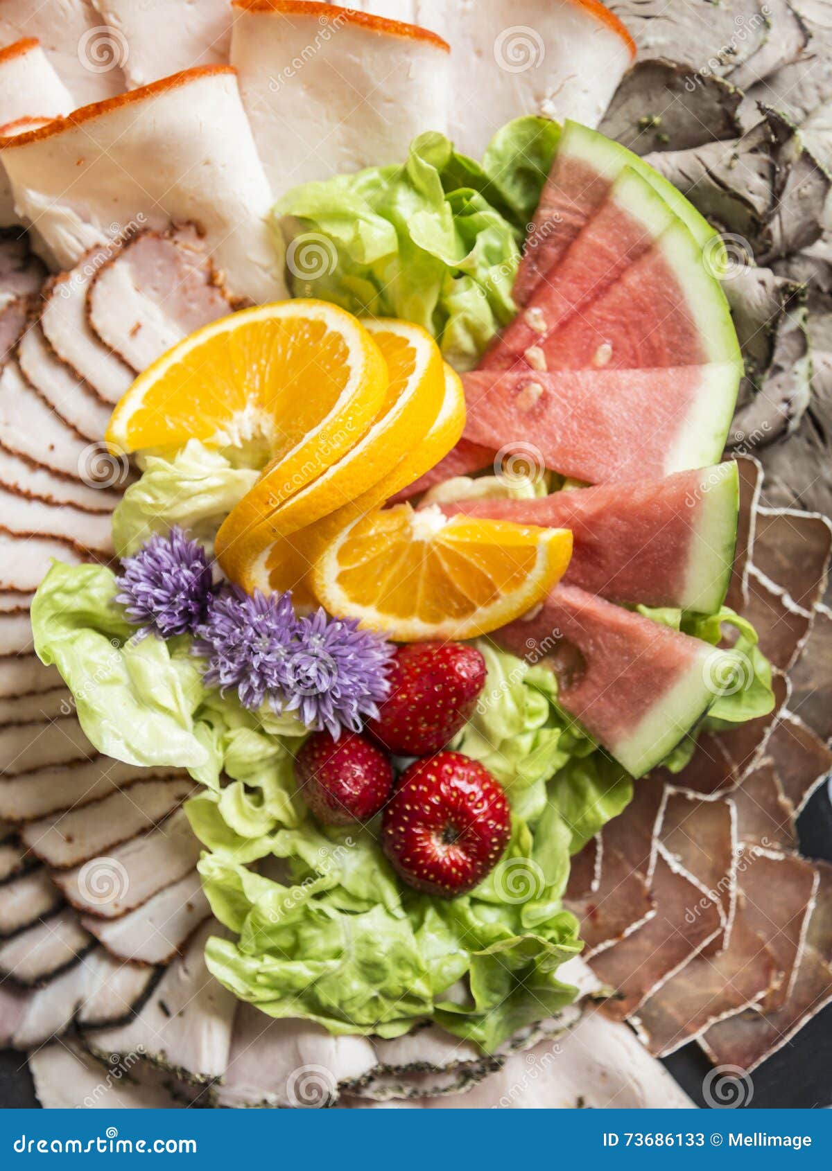 Cold meats stock image. Image of slice, plate, gourmet - 73686133