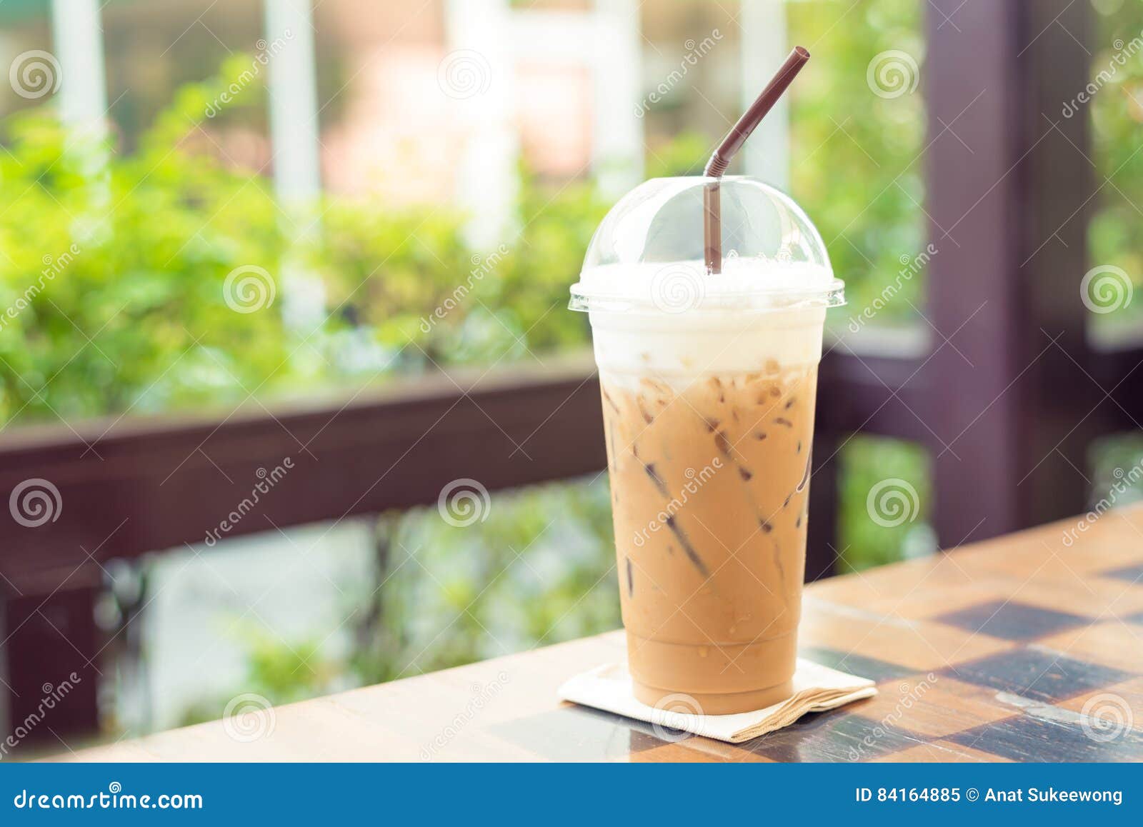 Cold milk coffee and ice stock image. Image of cafe, latte - 84164885