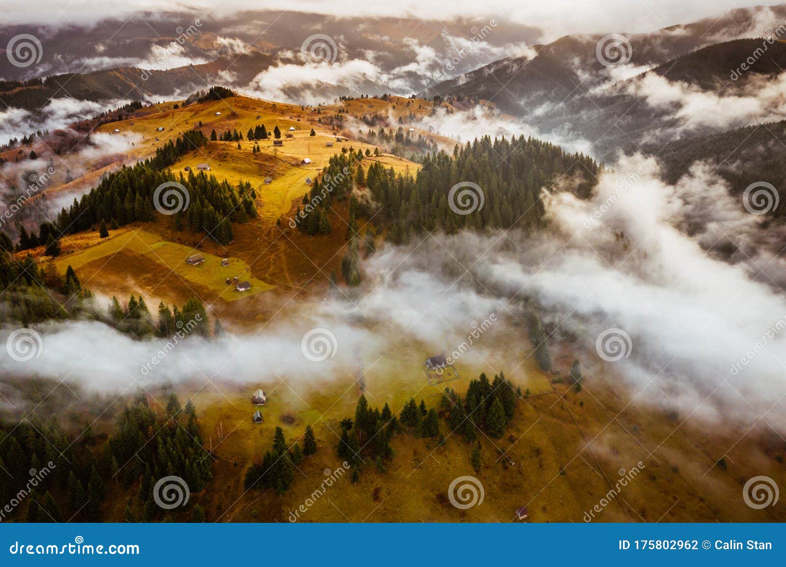 Cold and Misty Morning Over Transylvania Romania Stock Photo - Image of ...
