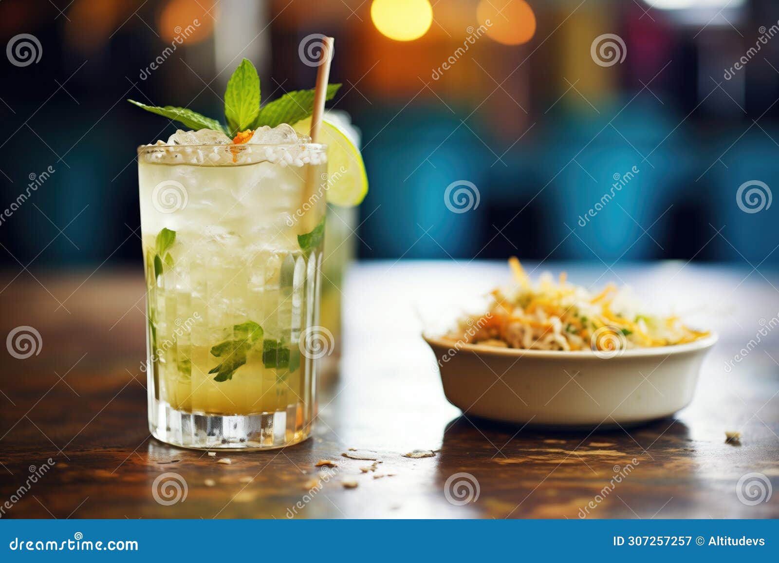 Cold Mojito and Hot Peppermint Tea, Garnish Focus Stock Image - Image ...