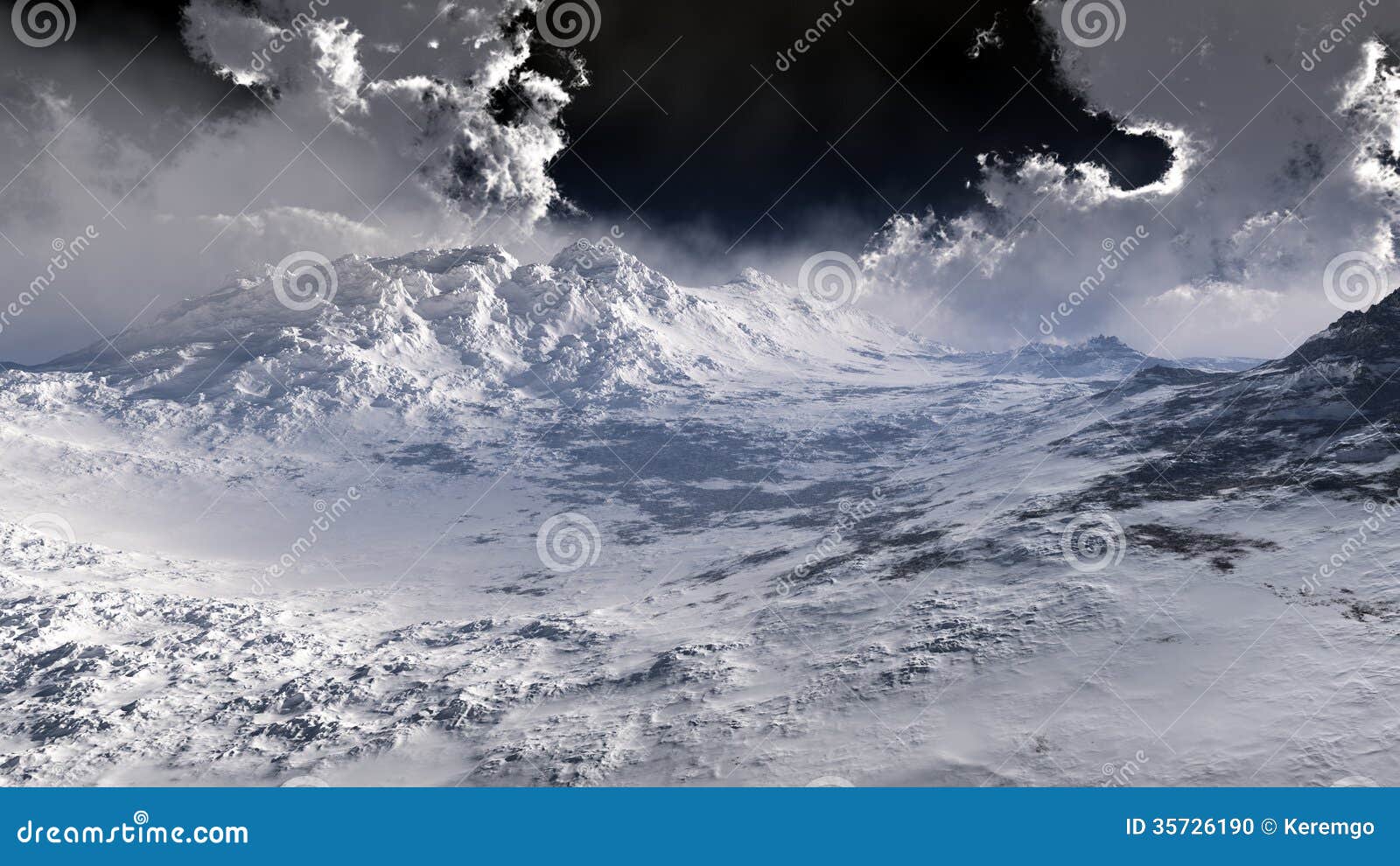 Cold Mountains with Clouds stock illustration. Illustration of distant ...