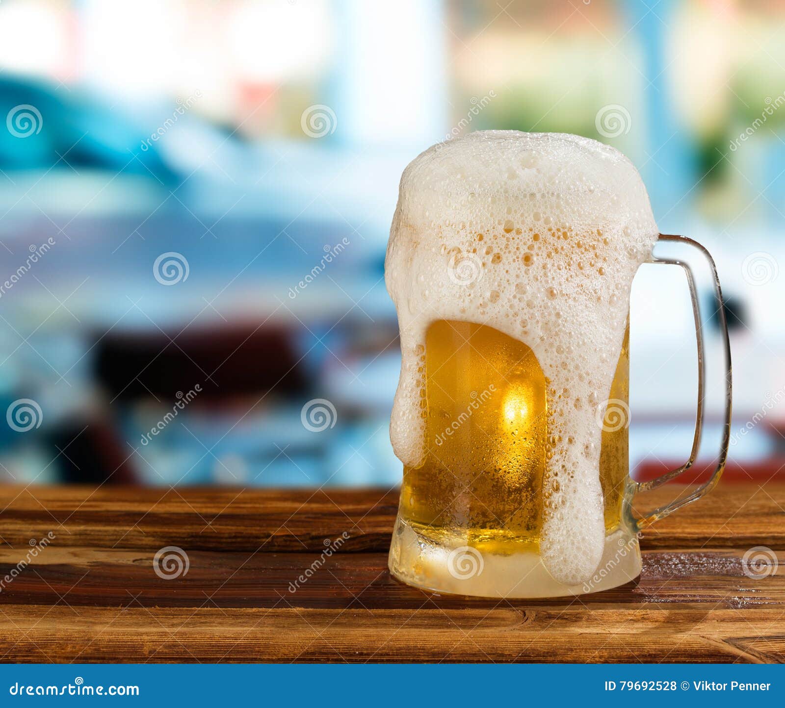 Cold mug of beer stock photo. Image of froth, golden - 79692528