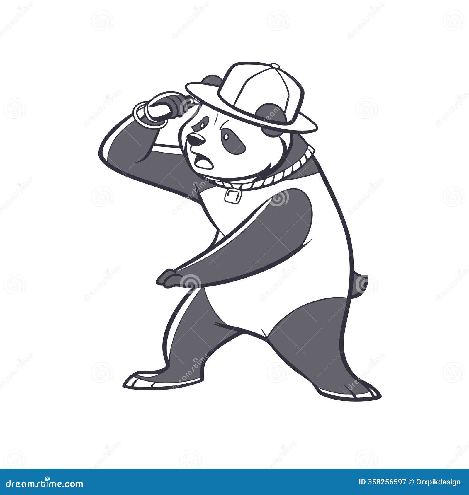 Cold Panda Cosplaying Vector Illustration Stock Illustration ...