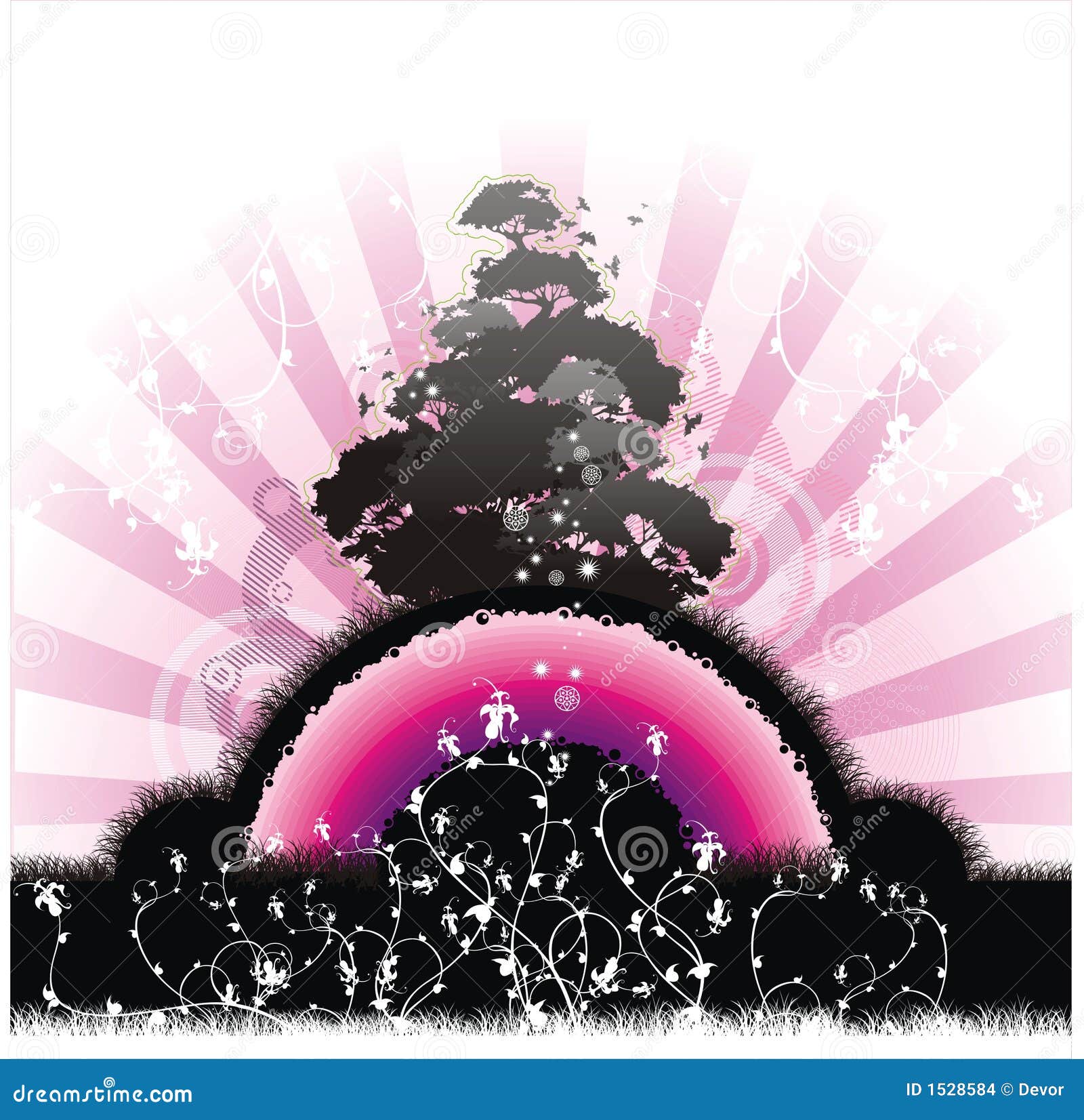 Cold pink morning stock vector. Illustration of abstract - 1528584