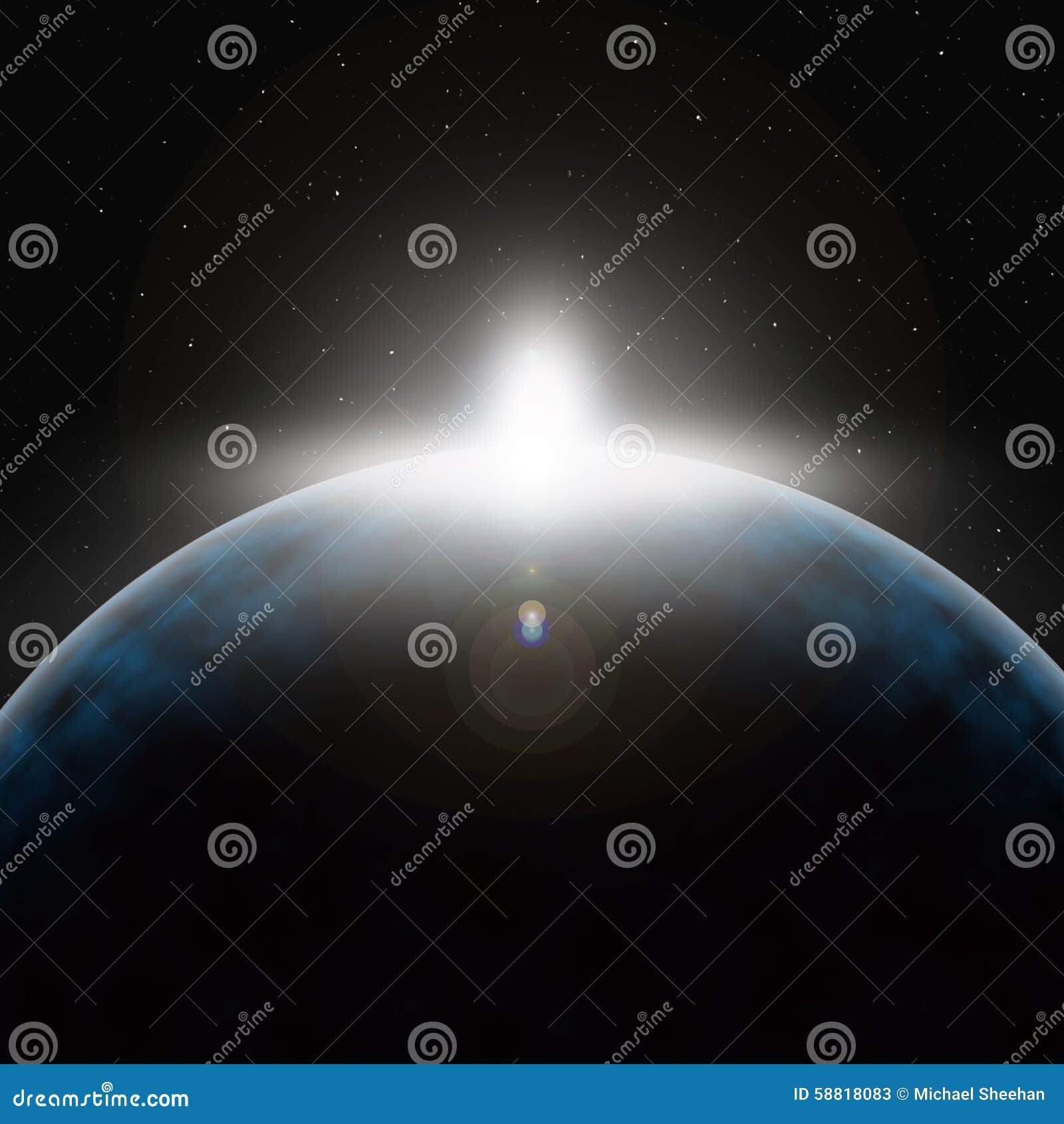 Cold planet in deep space stock illustration. Illustration of cold ...