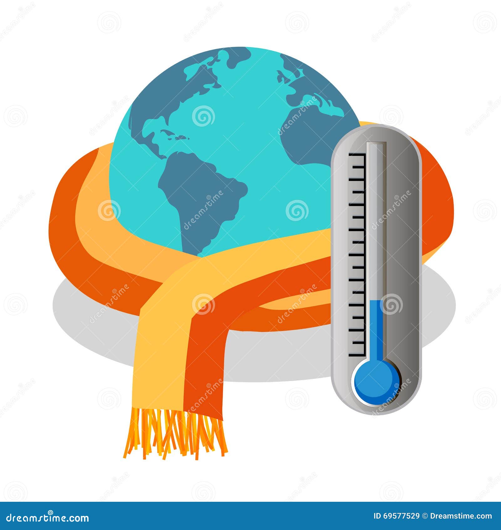 Cold Planet with Thermometer Stock Vector - Illustration of america ...
