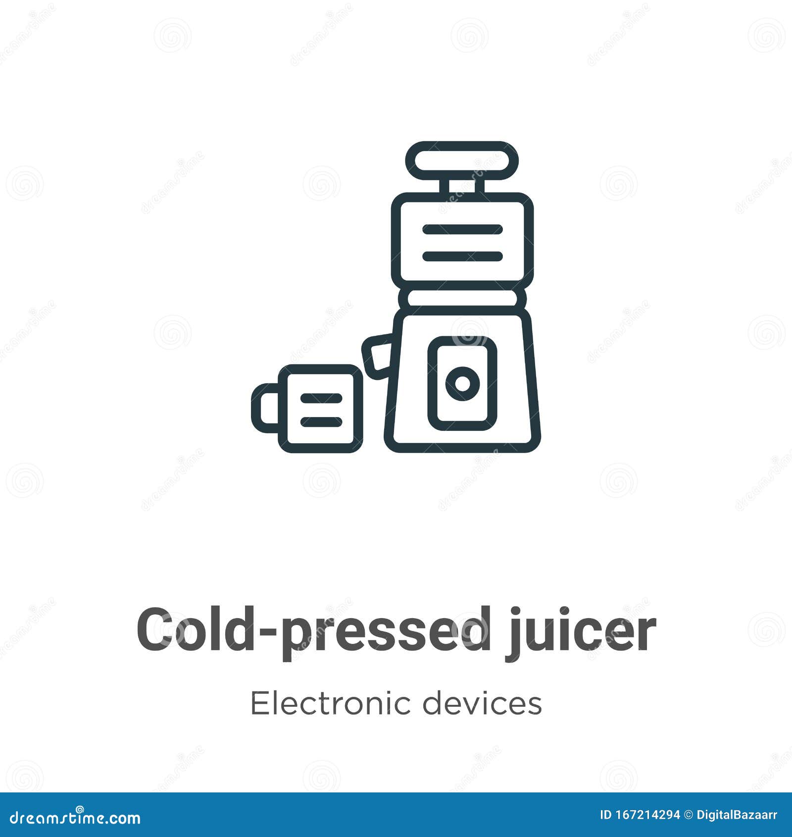 Cold-pressed Juicer Outline Vector Icon. Thin Line Black Cold-pressed ...