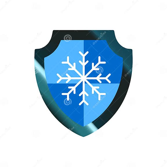 Cold Protection Icon. Vector Icon of a Blue Shield with a Snowflake ...