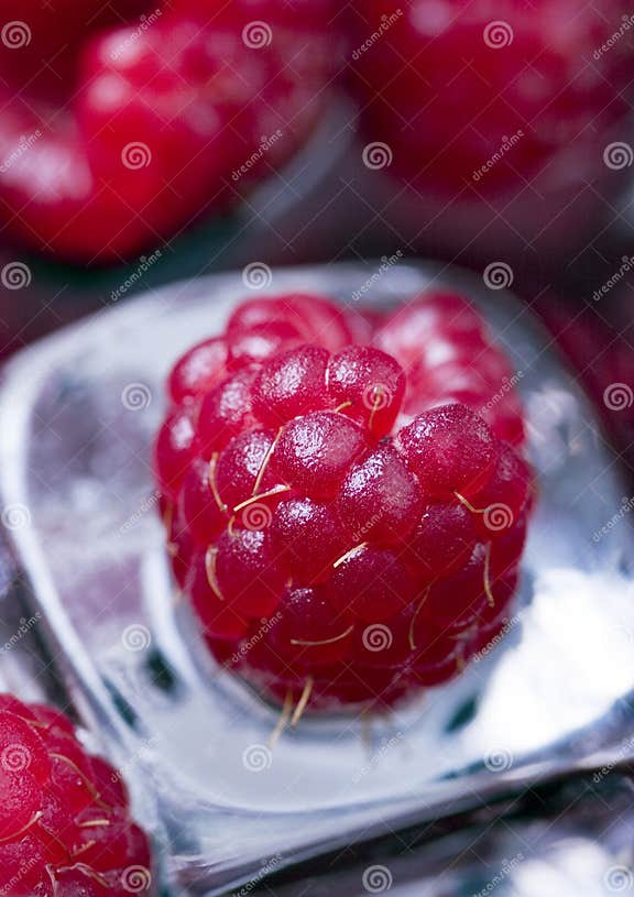 Cold raspberries stock image. Image of colours, cuisine - 2174483