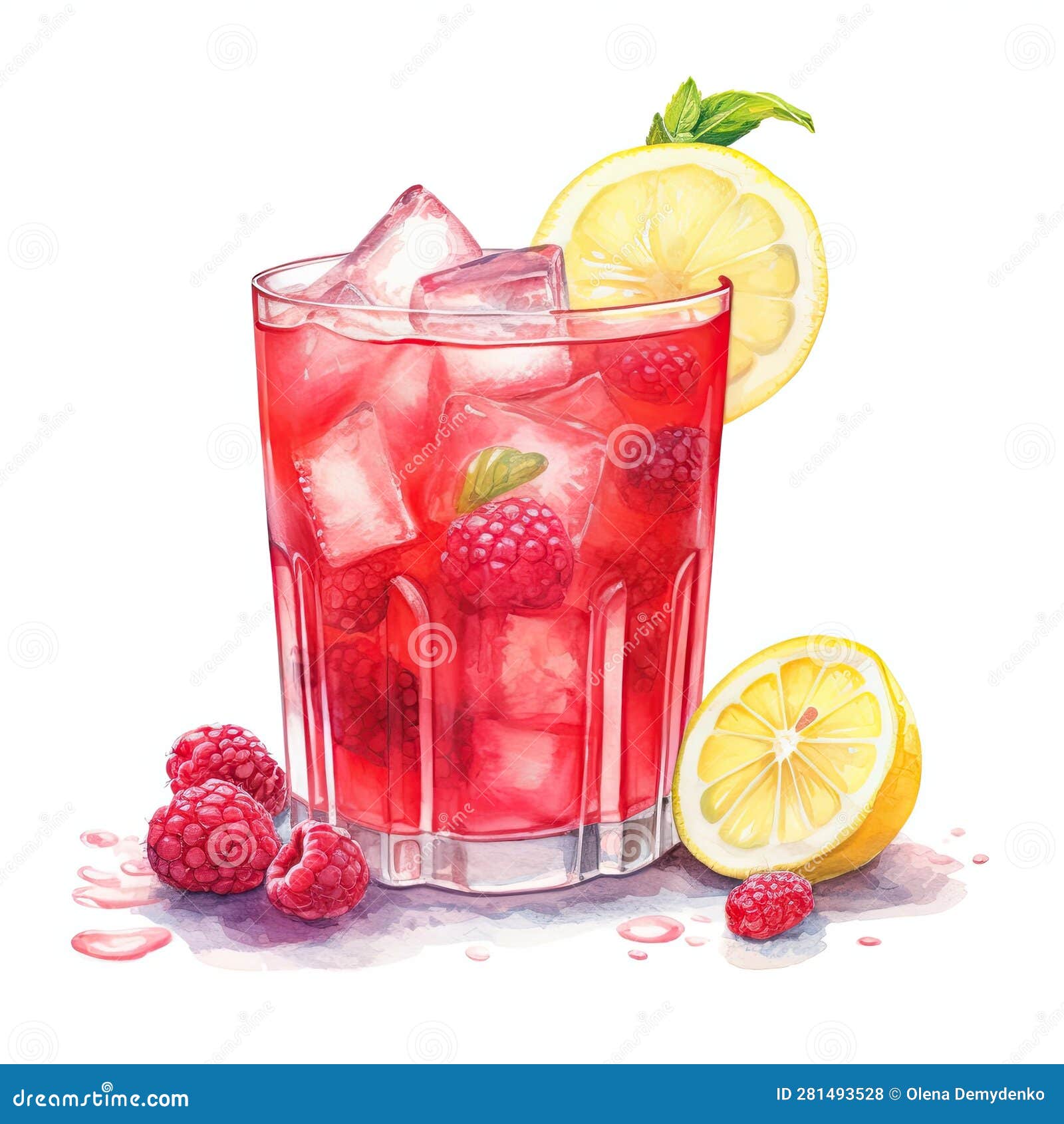 Cold Raspberry Lemonade. AI Generated Stock Illustration - Illustration ...
